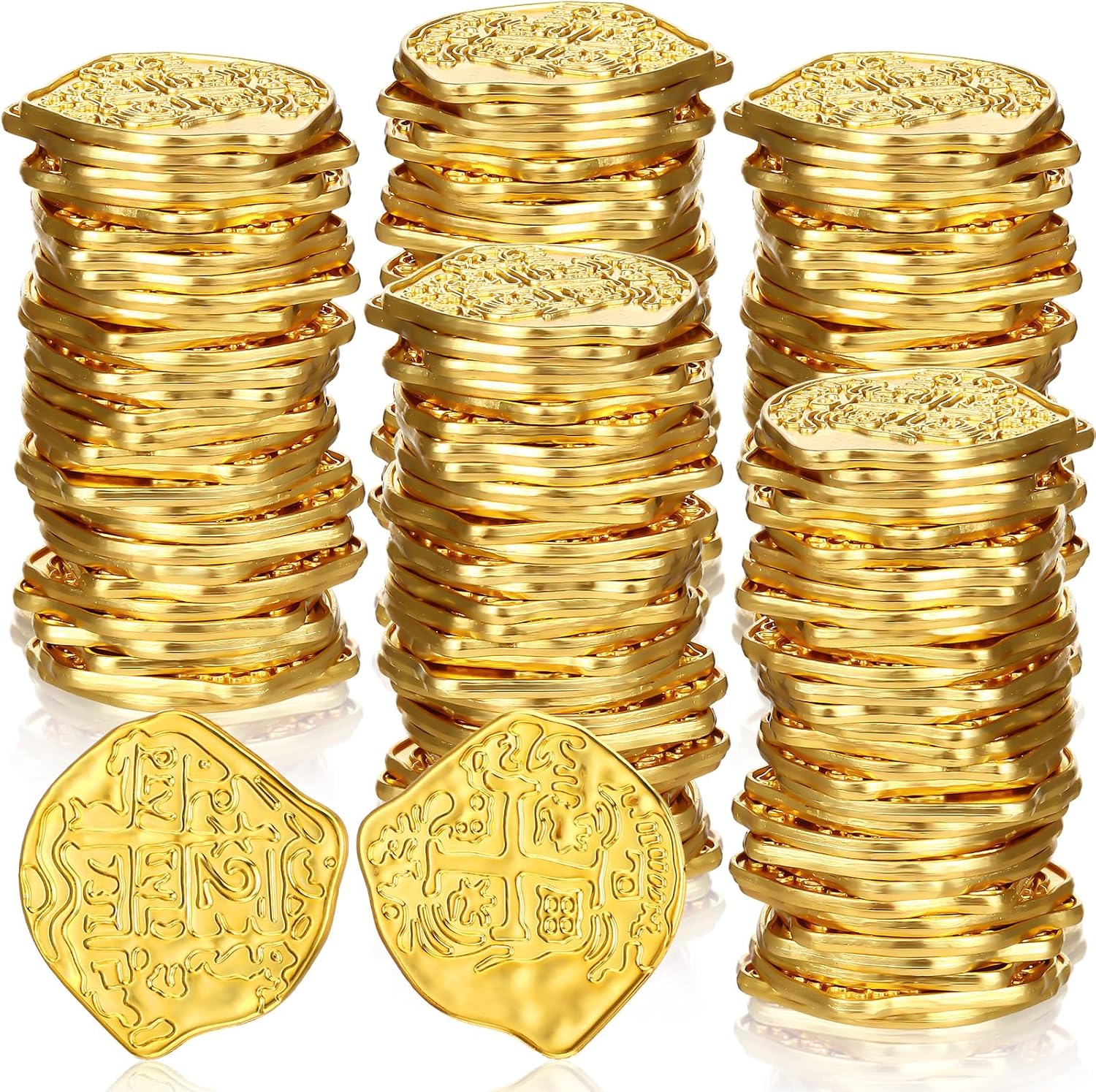 Amazon.com: Hanaive 50 Pcs Metal Pirate Coins Spanish Doubloon Replicas ...