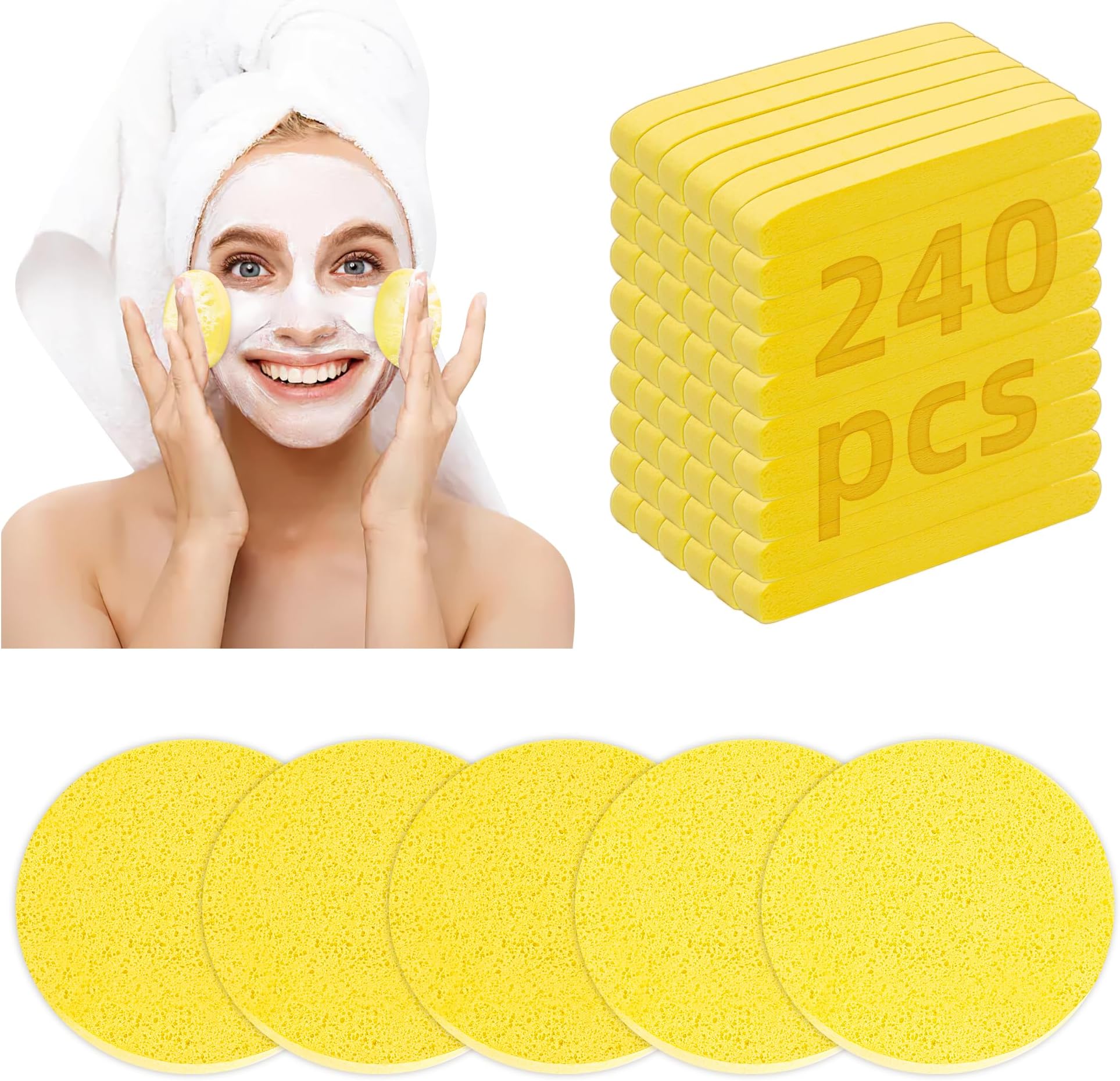 Amazon.com : Facial Sponges – 240 Count – Efforest Compressed Face ...