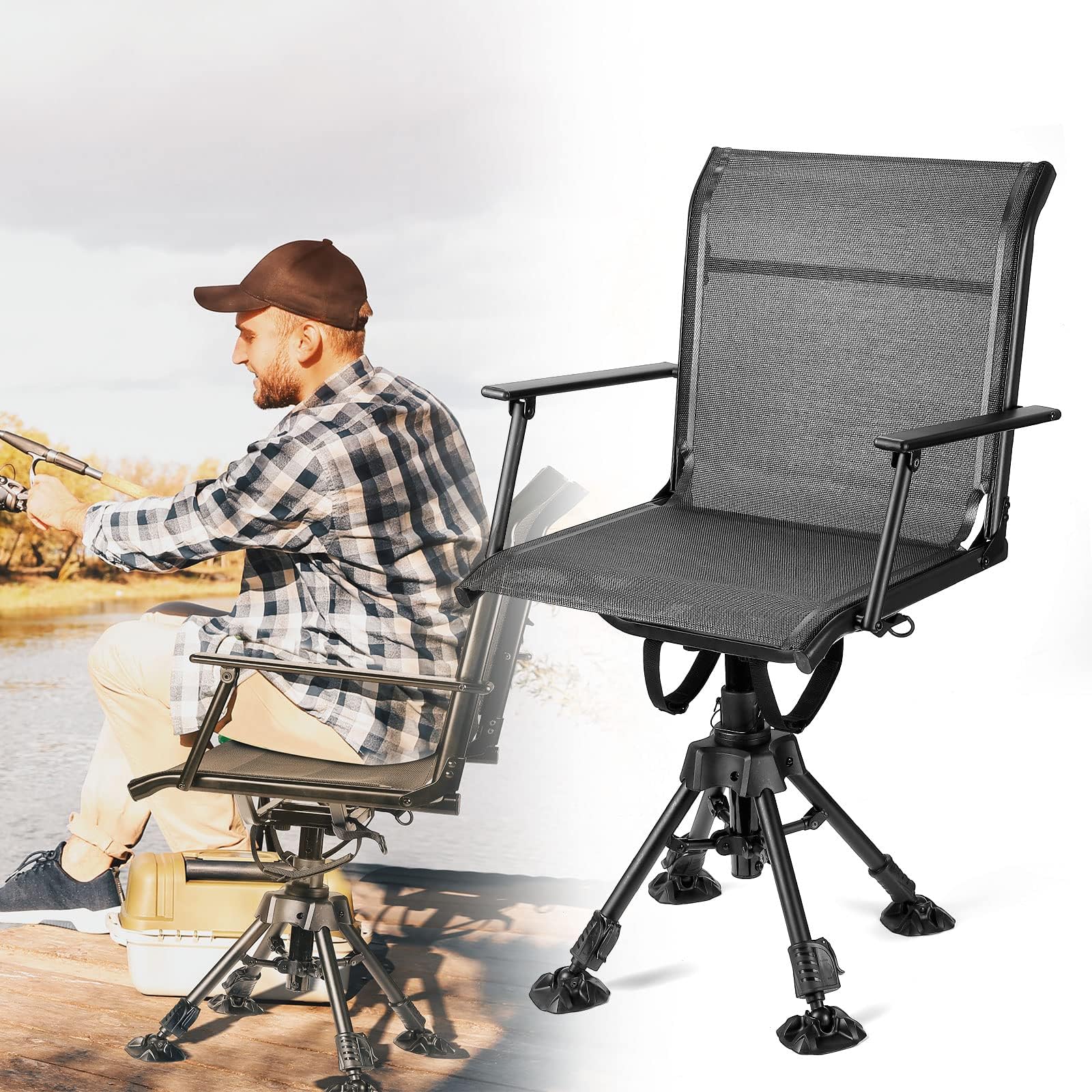 Amazon.com: NEXCAM Field Chair for Hunting, Fishing, and Camping ...