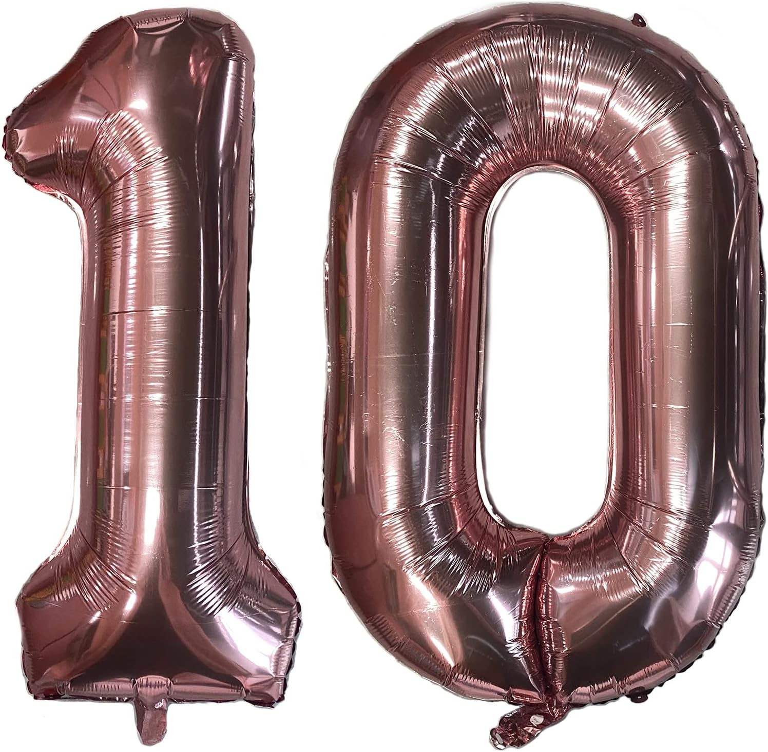 Amazon.com: Number 10 Balloons Rose Gold Big Number Balloons Foil ...