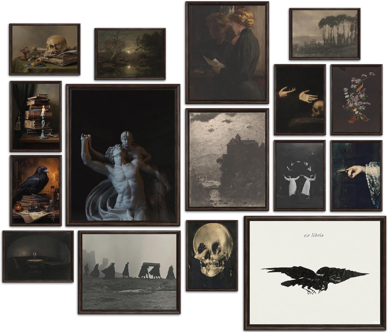 Amazon.com: Elegend 16 PCS Dark Academia Decor - Gothic Wall Decor for ...