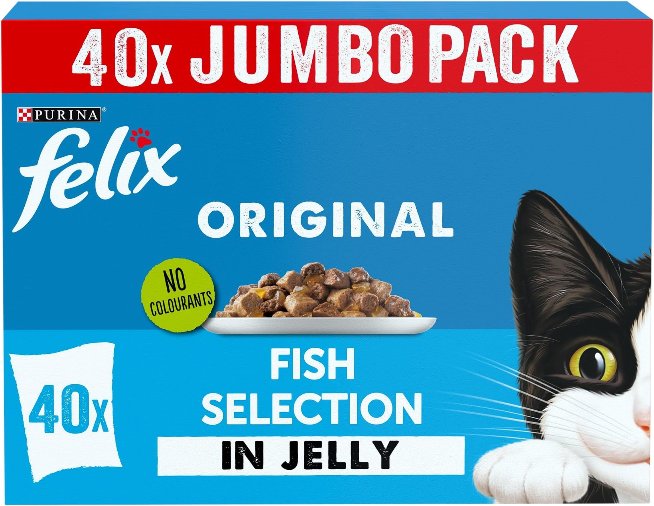 Felix Fish Selection in Jelly Wet Food Pouch, 40 x 100g, Transparent ...