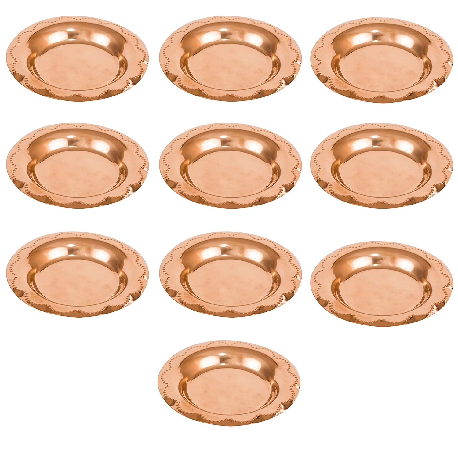 Buy Spillbox Traditional Copper Diya Plate for Puja | Pooja Aarti ...