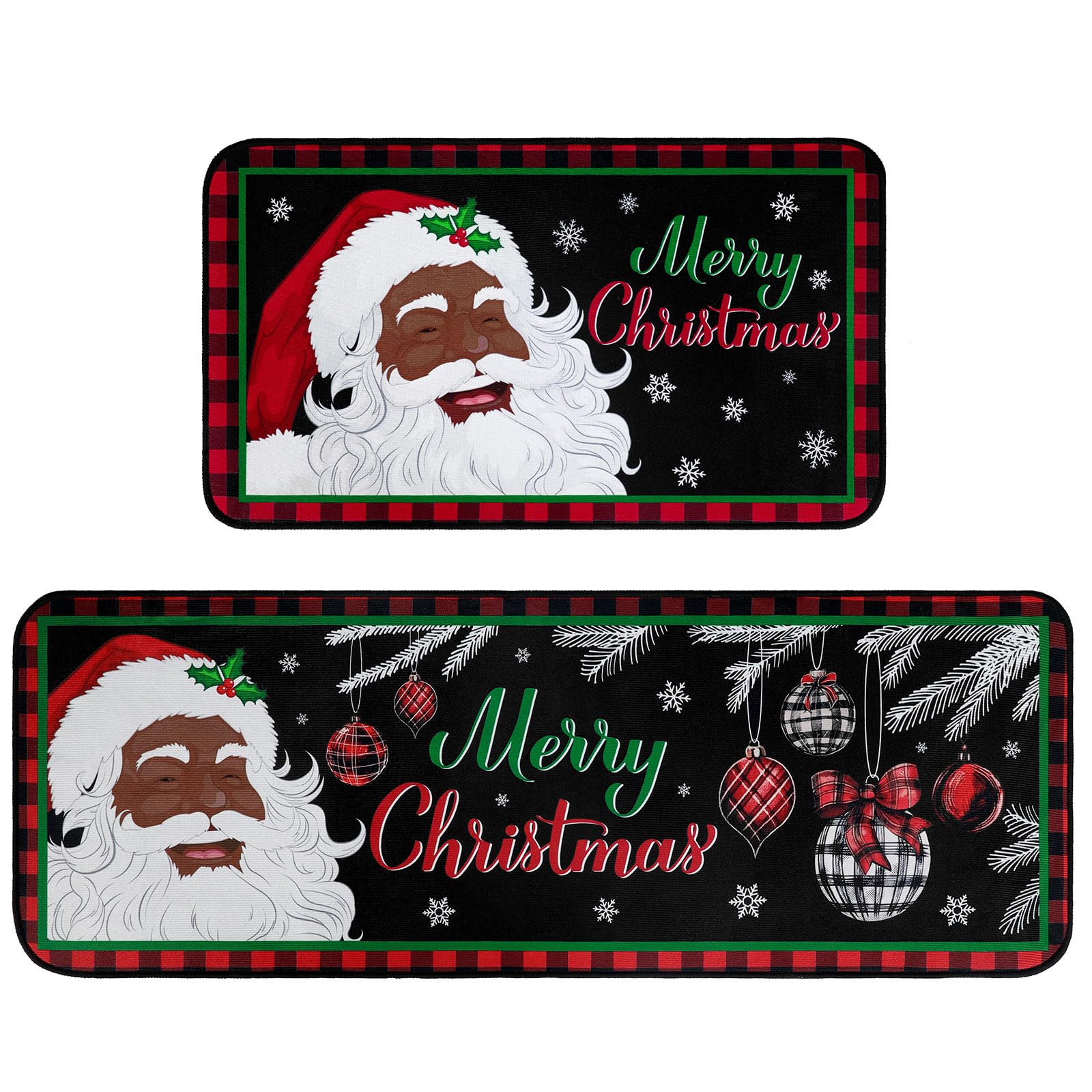 Amazon.com: Bencailor 2 Pcs Christmas African American Santa Kitchen ...