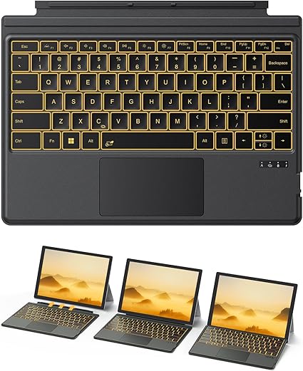 Amazon.com: TECURS Bluetooth Keyboard for Surface Pro 7/7+/6/5/4/3 (12. ...