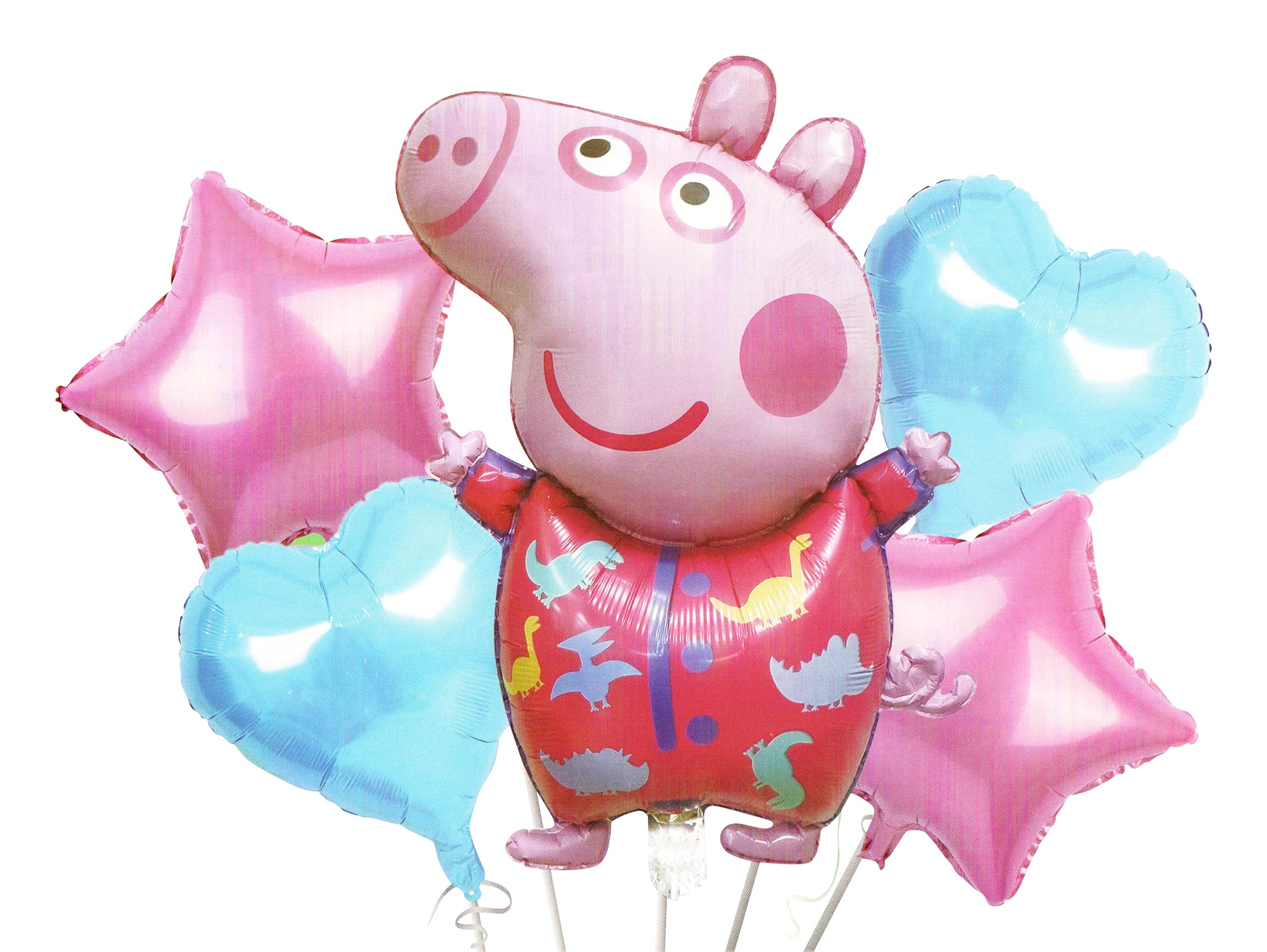 Buy Jagmag® Set of 5 Peppa Pig Family Happy Birthday Balloon Set ...