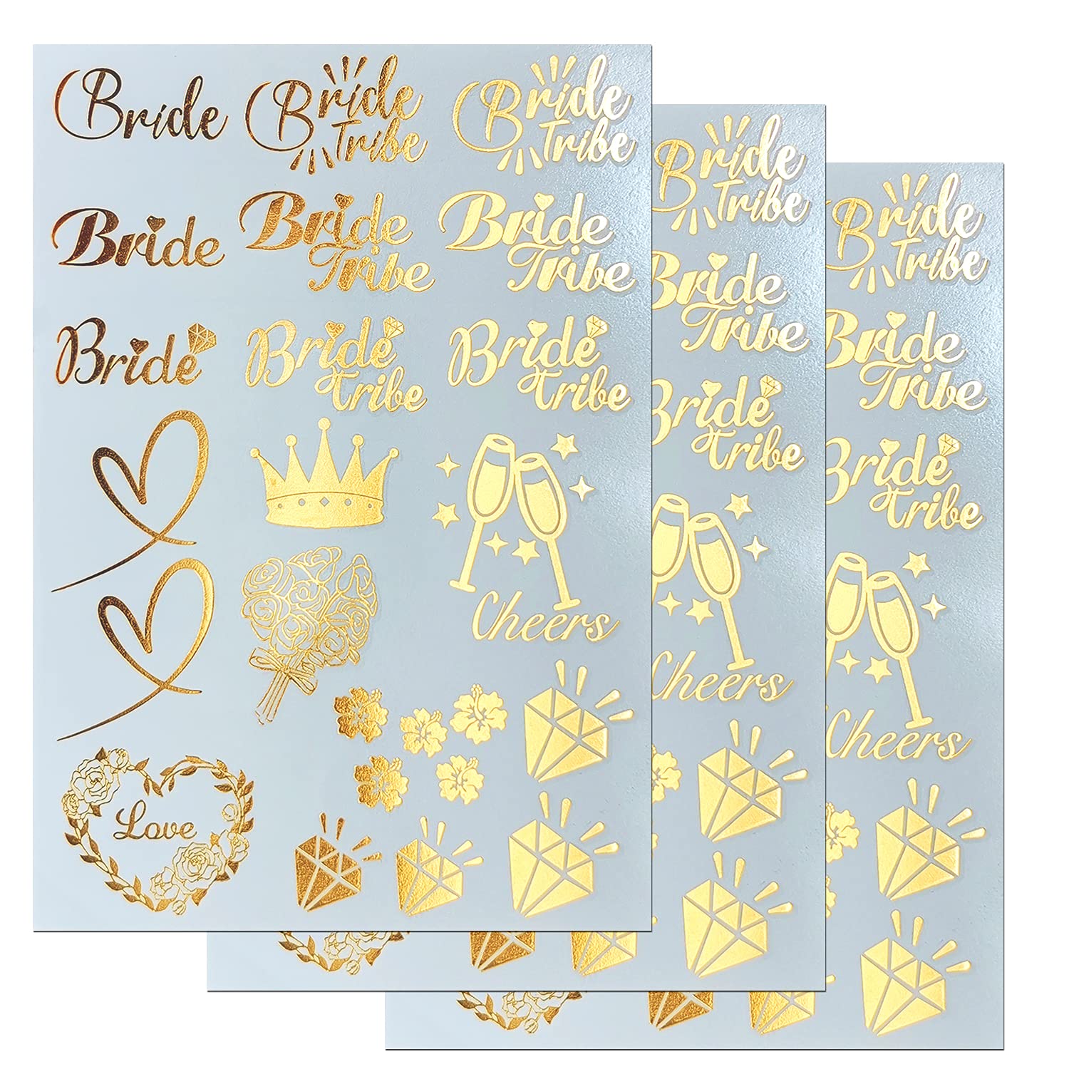 Anisqui Hen Party Tattoos Gold 3 Sheet Hen Do Tattoos | Desertcart Panama