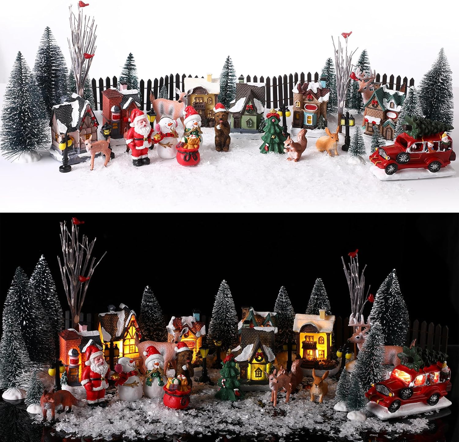 Amazon.com: Suzile 41 Pcs Christmas Village Set Christmas Village ...
