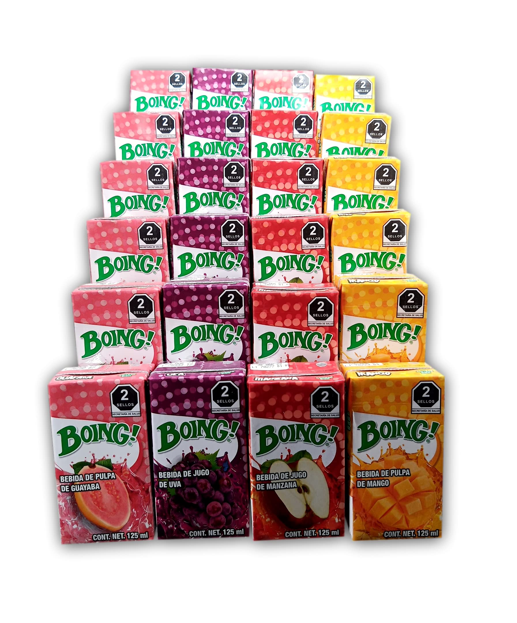 Boing Caja surtida de 24 piezas de 125 ml cada uno, con sabores de ...