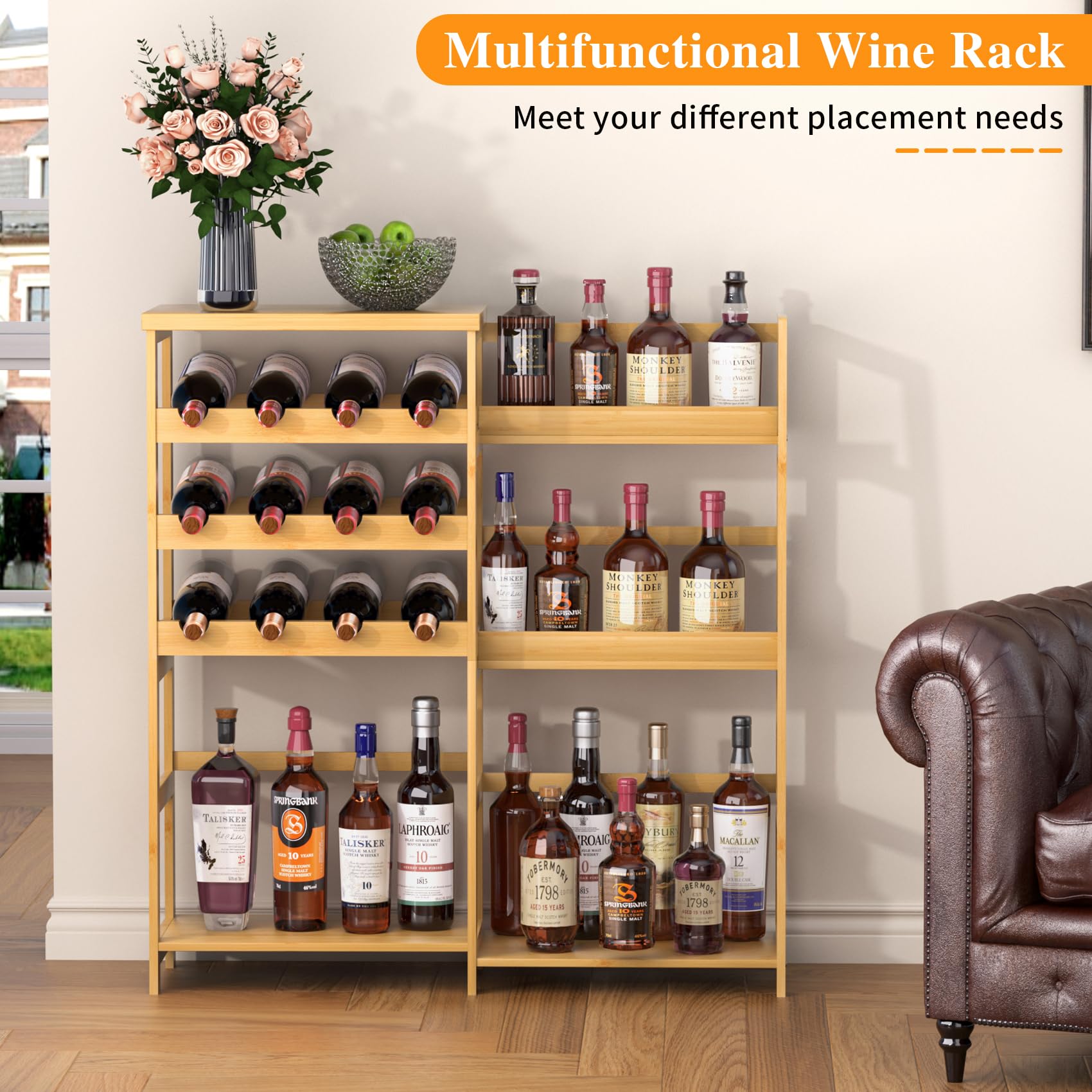 Snapklik.com : VASMIA Versatile Liquor Stand For Home Bar, Wine Rack ...
