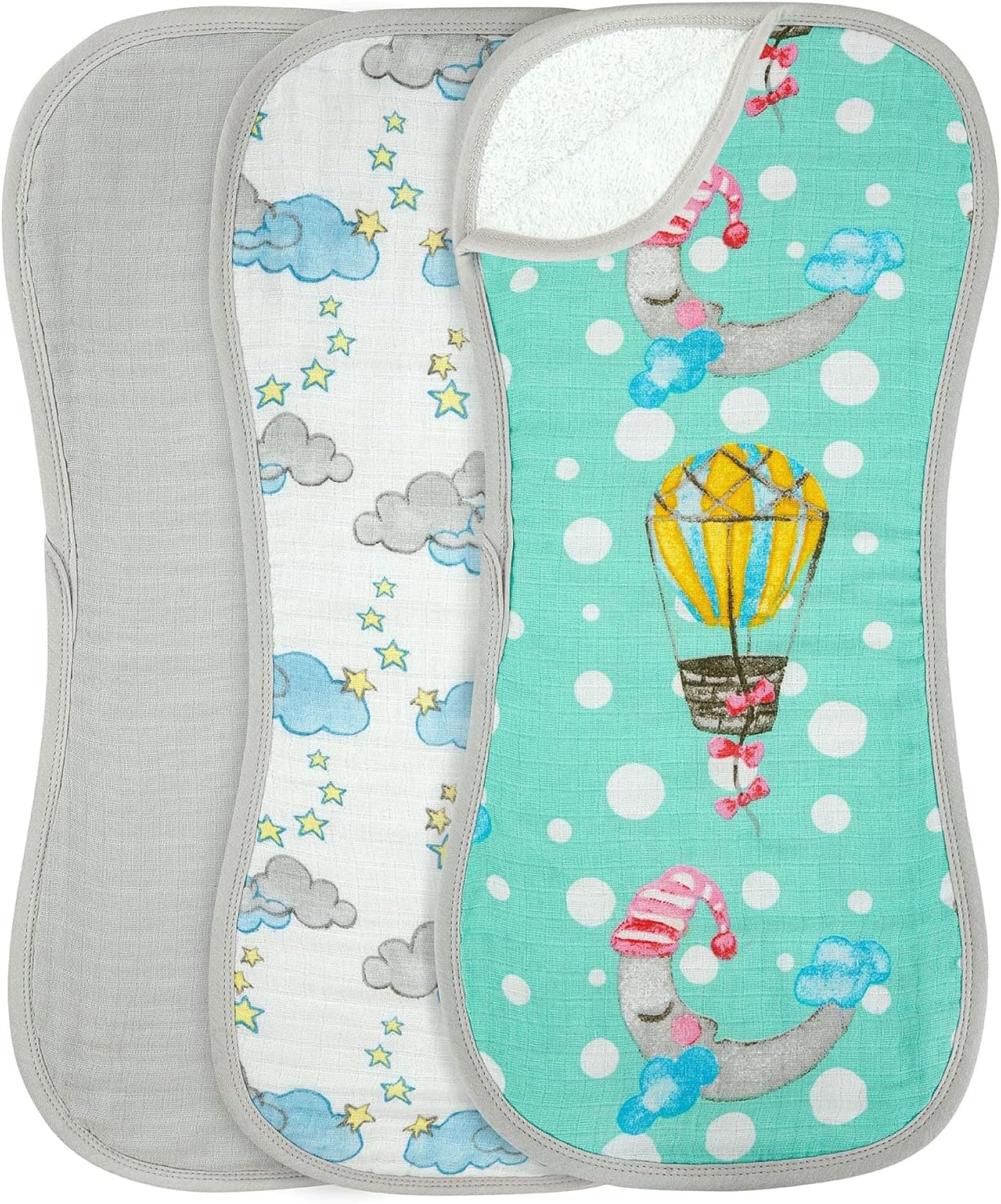 Amazon.com: lanjue 5 Pcs Muslin Baby Burp Cloths, Large 20"x10" Cotton ...