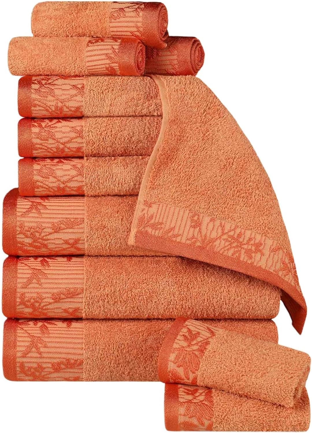 Amazon.com: Superior 12-Piece Cotton Towel Set, Floral Jacquard Dobby ...