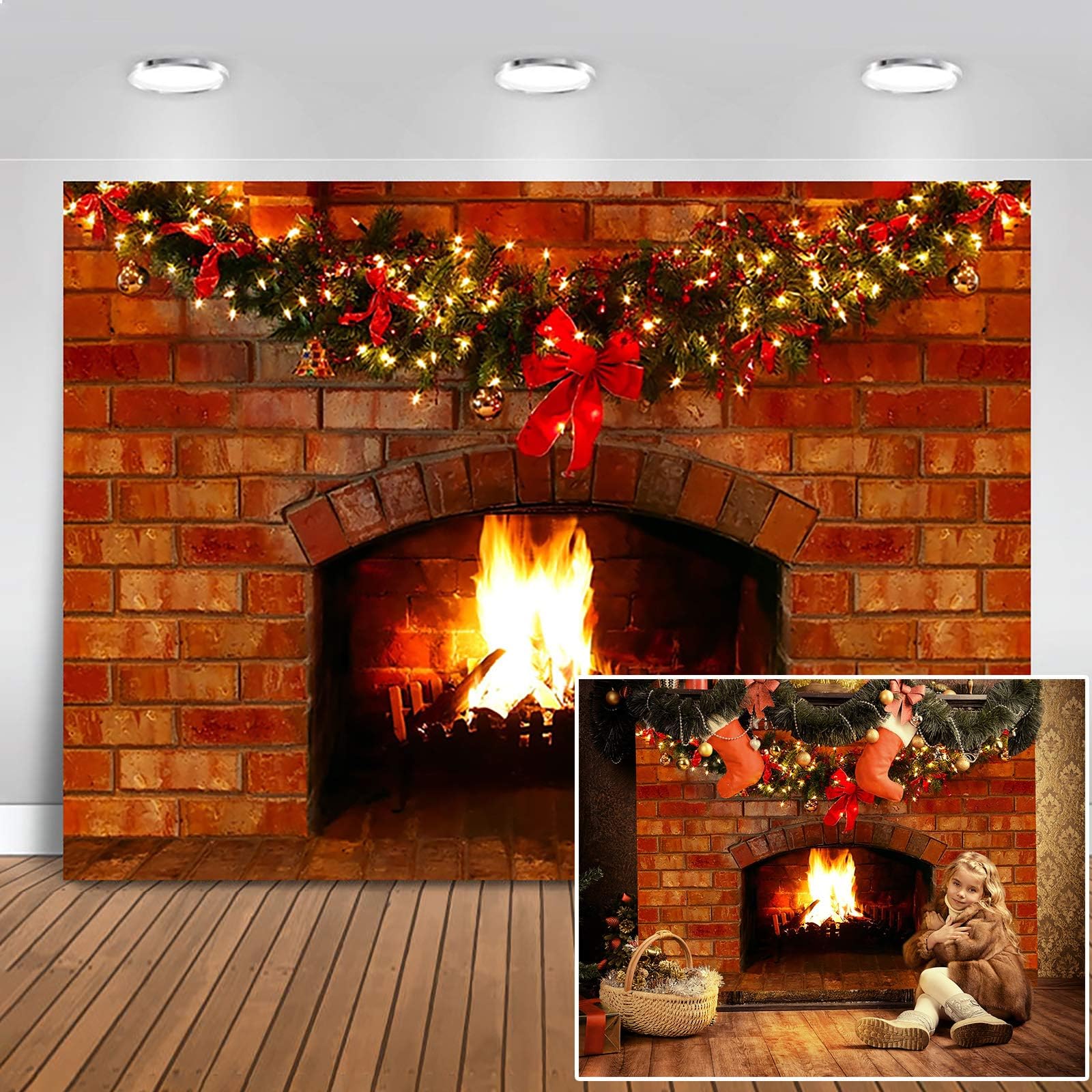 Amazon.com: LFEEY 5x3ft Burning Firewoods Photo Backdrop Large ...