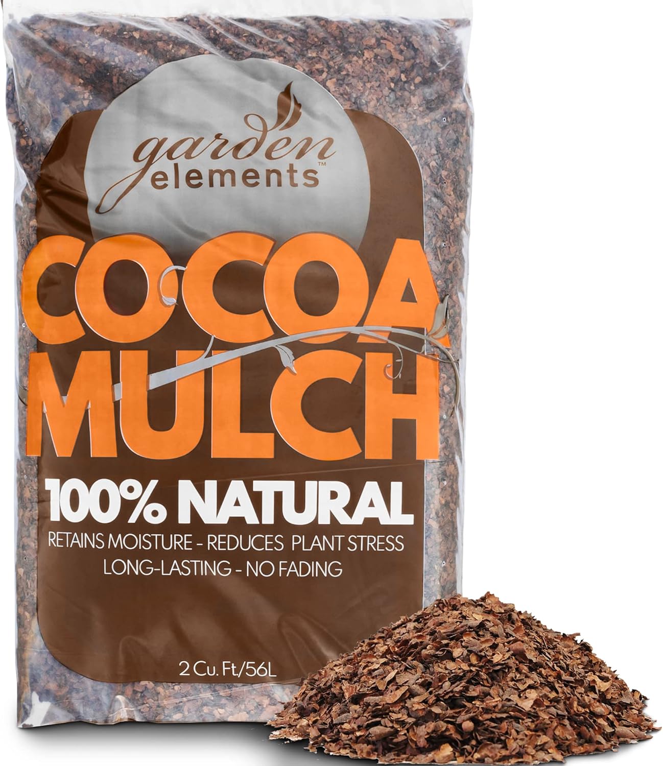 Amazon.com : Garden Elements 100% Natural Cocoa Bean Shell Mulch for ...