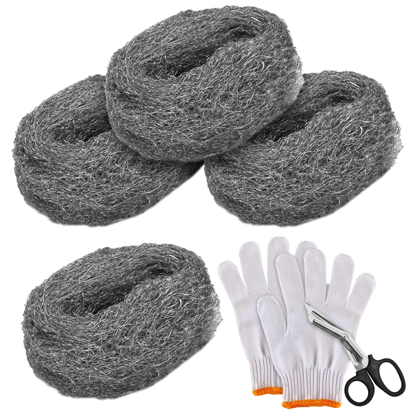 Snapklik.com : 4 Pack Steel Wool Fill Fabric, Steel Wool Blend Hardware ...