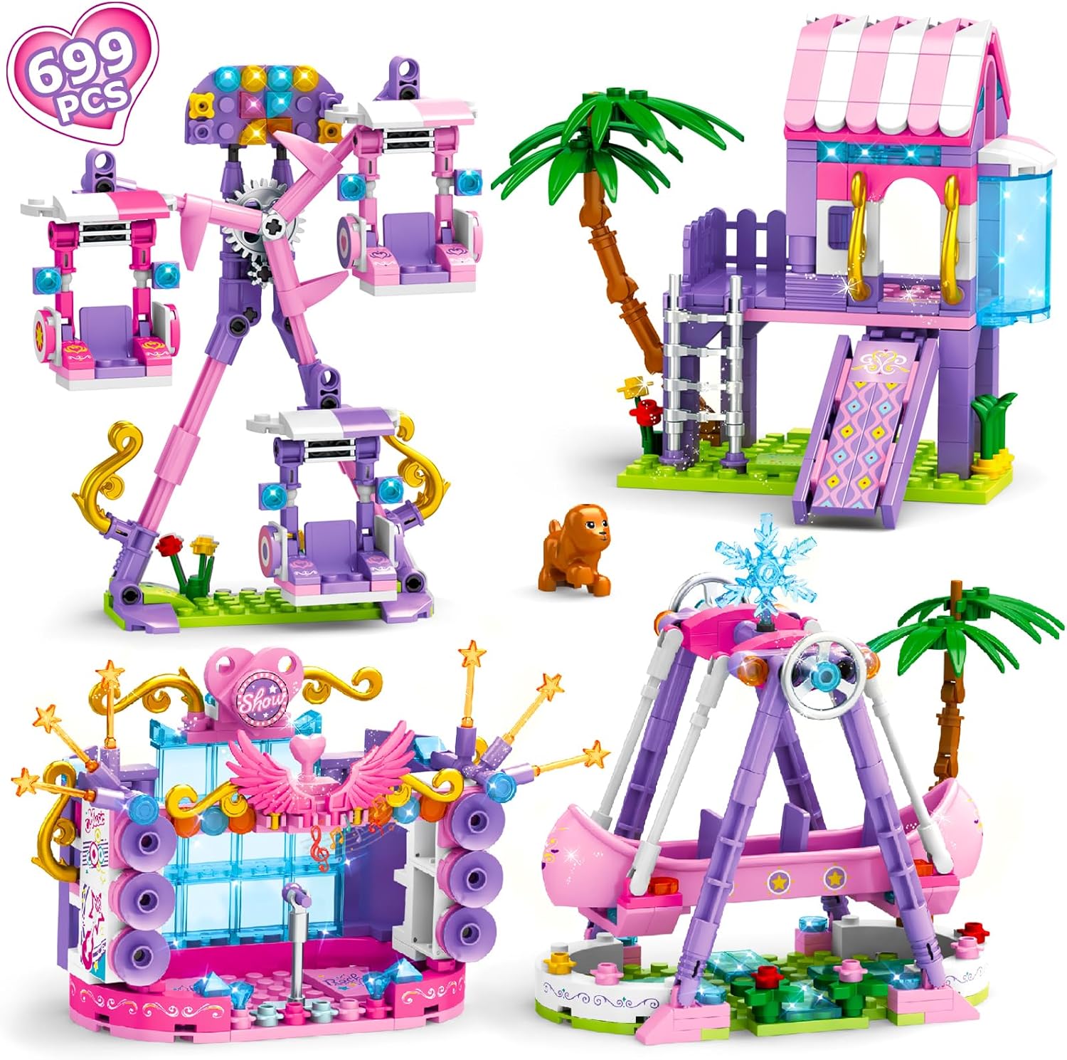 Amazon.com: Sitodier Amusement Park Girls Building Toys, 699pcs Theme ...