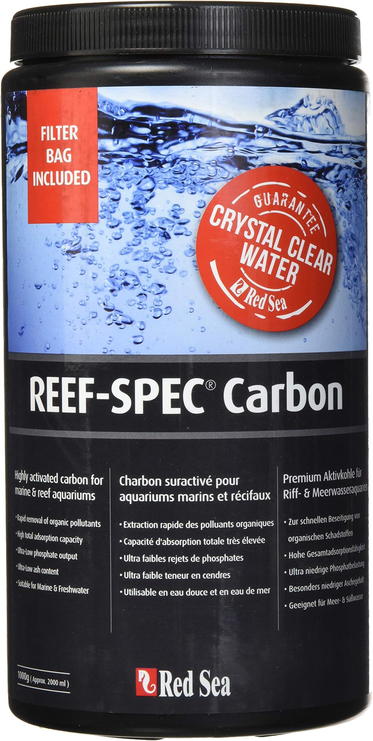 Amazon.com : Red Sea Reef Spec Carbon - Aquarium Filter Media (2000 Ml ...