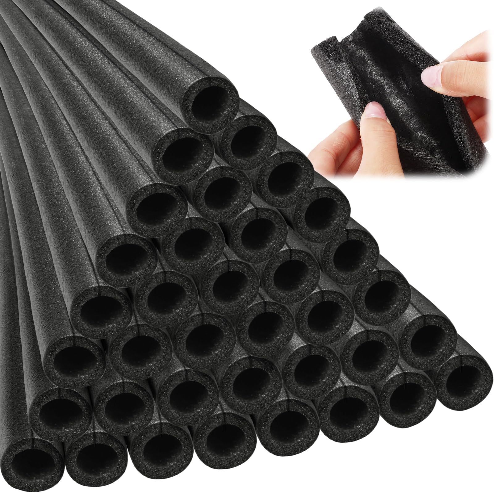 6 Pack 25 inches Insulation Foam Pipe Covers Pipe Insulation Freeze ...