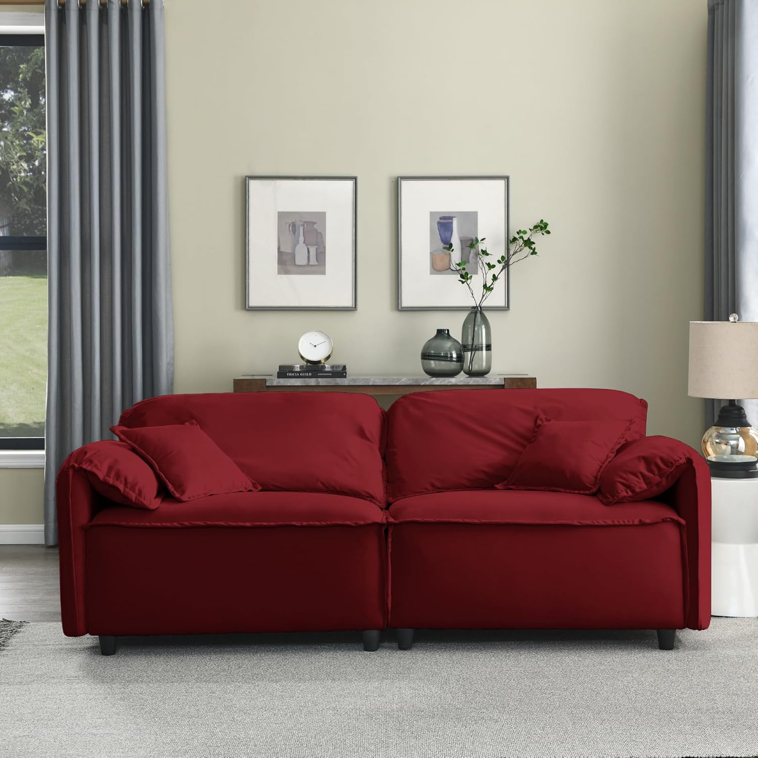 Amazon.com: TRIPLE TREE 79" Loveseat Sofa Couch, Technical Cloth ...