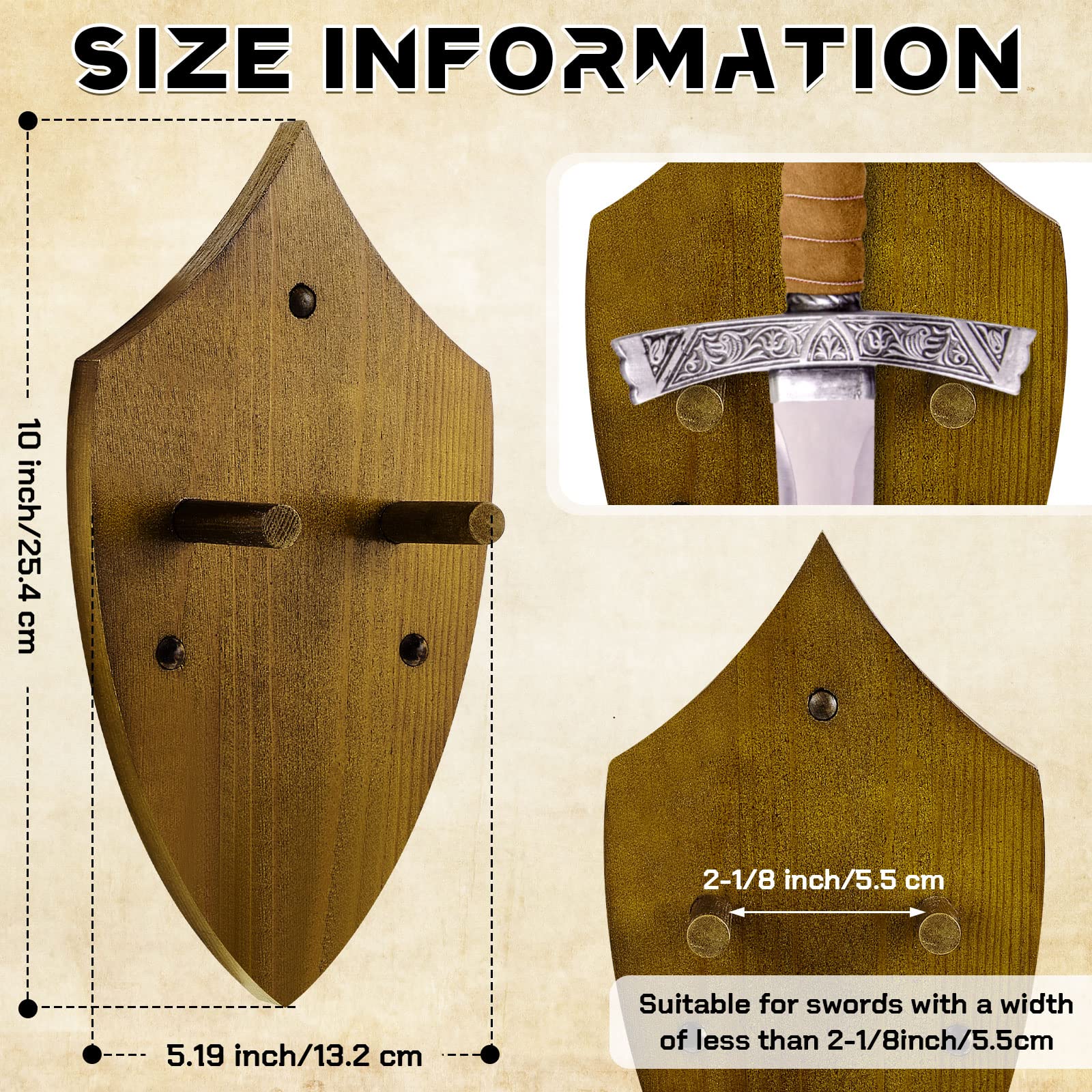 Snapklik.com : Queekay Wooden Sword Wall Mount Plaque Hanger For Katana ...