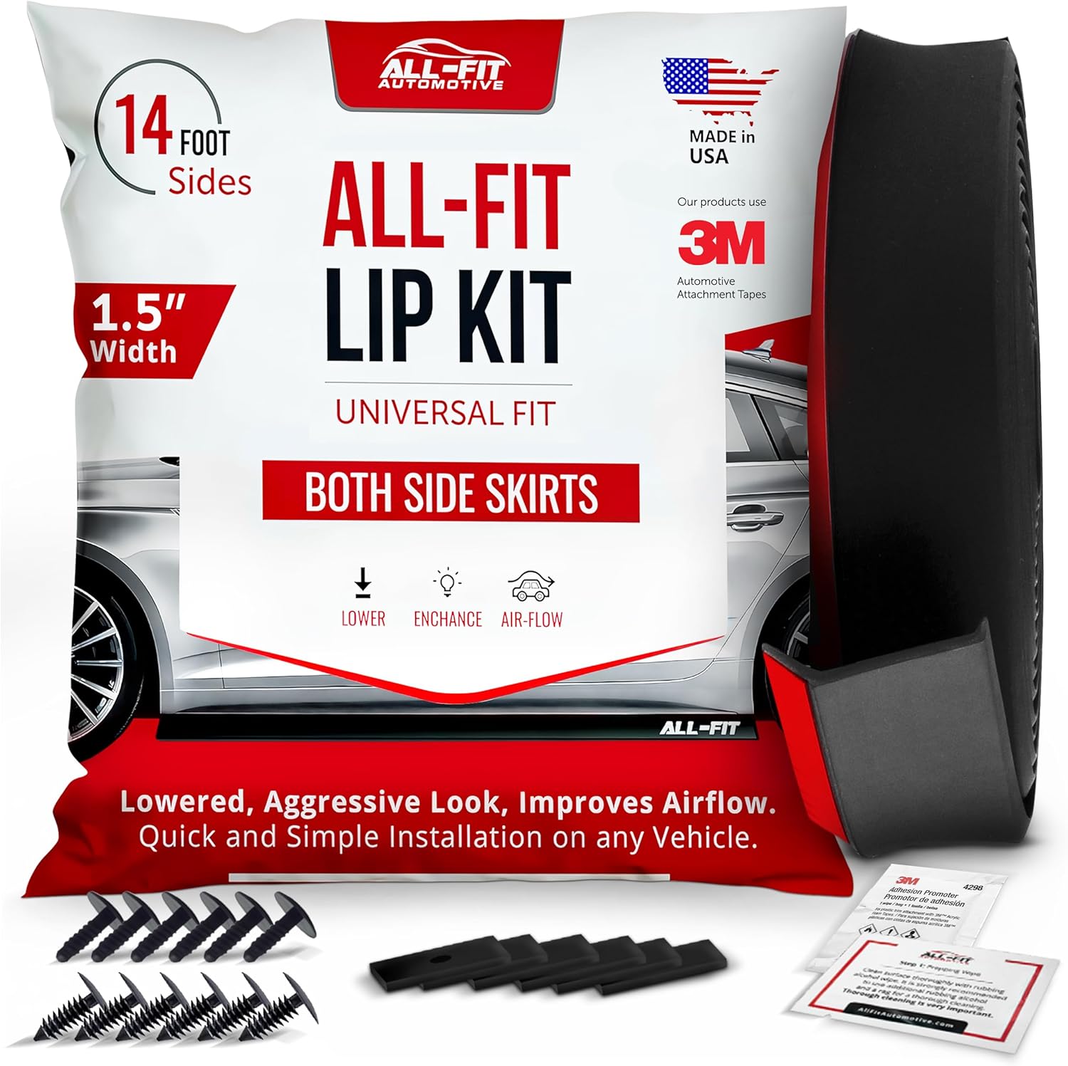 Amazon.com: All-Fit Automotive Lip Kit for Side Skirts – Sleek Ground ...