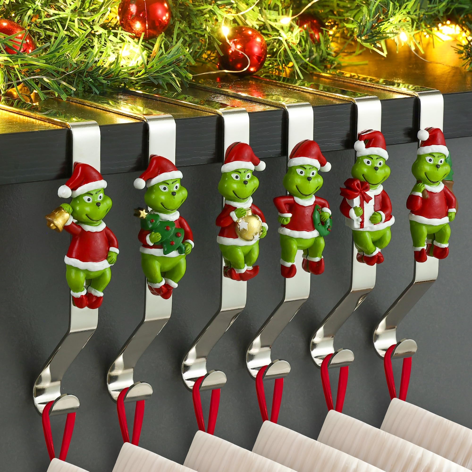 Amazon.com: KUHIO Christmas Stocking Holders for Mantel Set of 4 ...