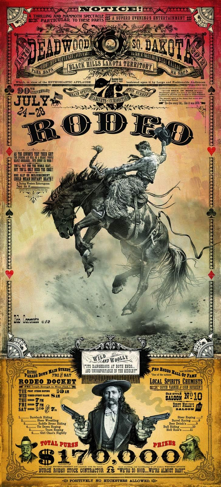 Amazon.com: Home of Art Cody Wyoming Buffalo Bill Stampede Rodeo Poster ...