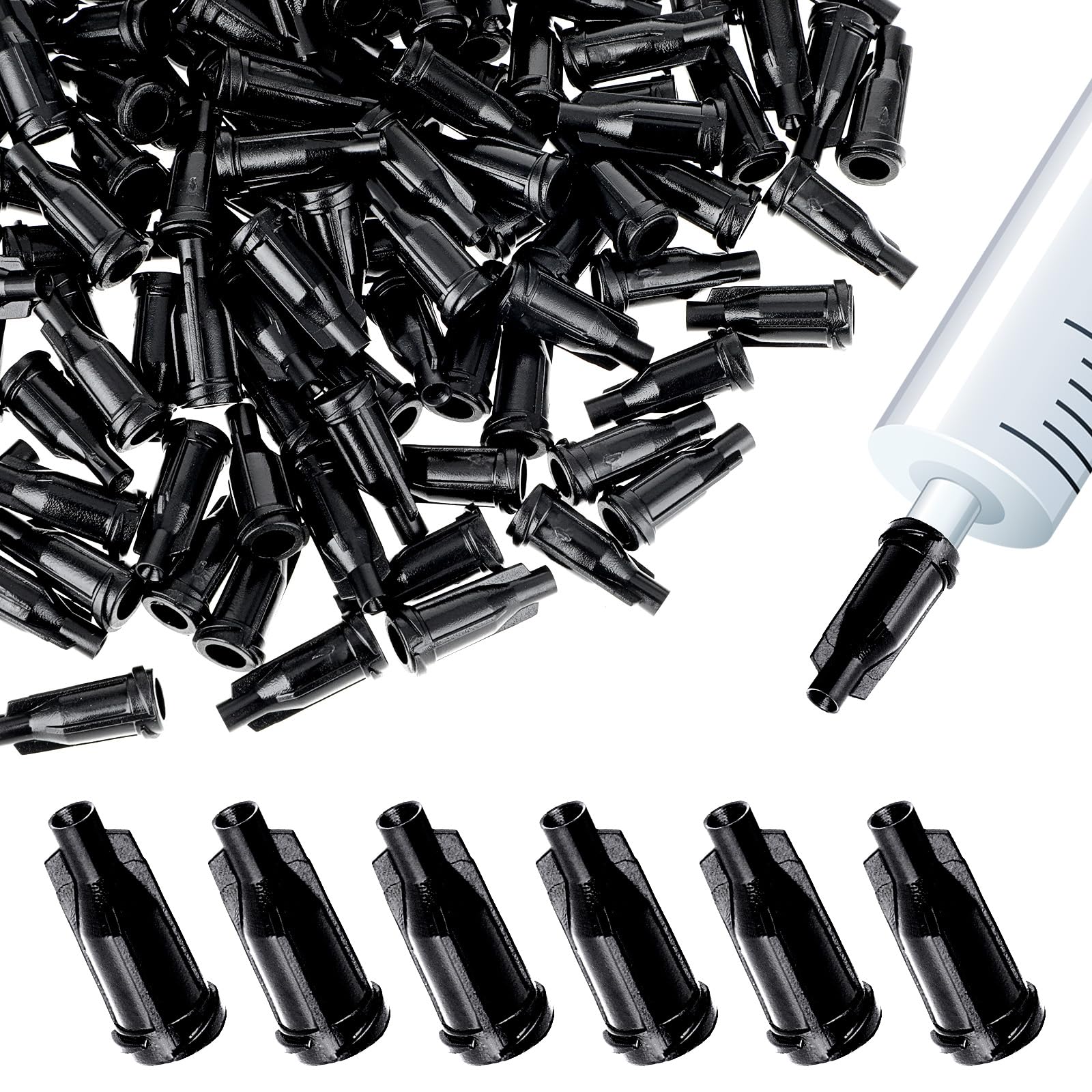 Amazon.com: 150 Pack Syringe Caps Black Tip Caps Syringe Caps ...