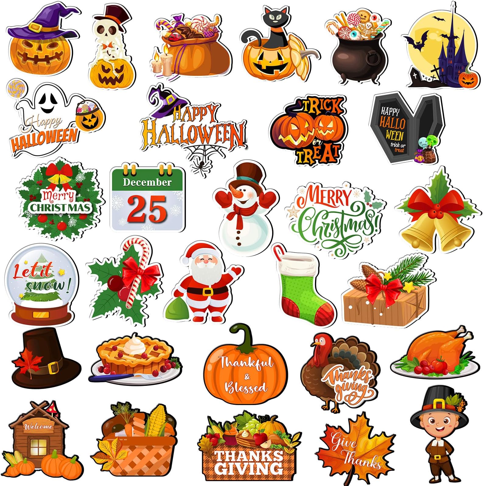 Amazon.com: Hoteam 30 Pcs Holiday Magnets Seasonal Gnome Refrigerator ...