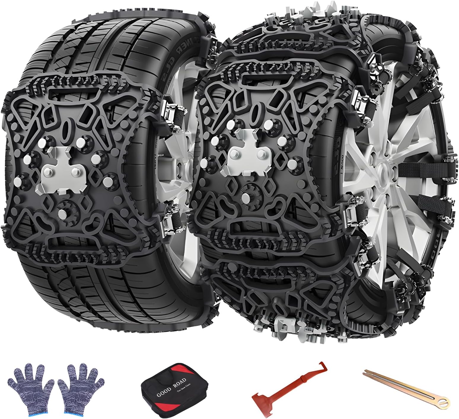 Amazon.com: misiLin TPU Snow Chains 6 Pack,Upgraded Tire Chains for ...