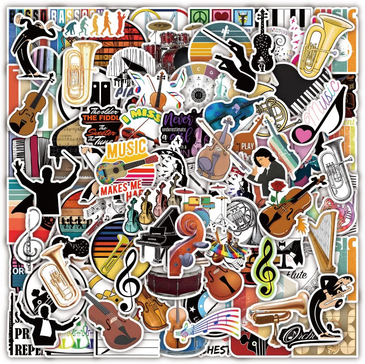 Amazon.com: 100Pcs Music Lyric Stickers for Fans Adult,Popular Singer ...