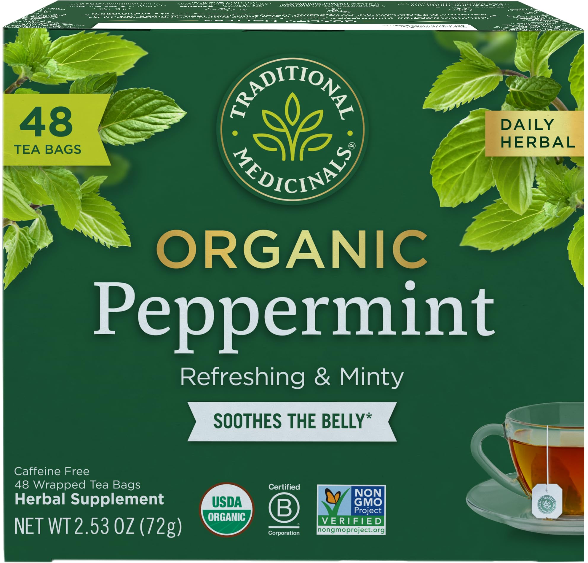 Amazon.com: Traditional Medicinals Tea, Organic Peppermint, Soothes ...