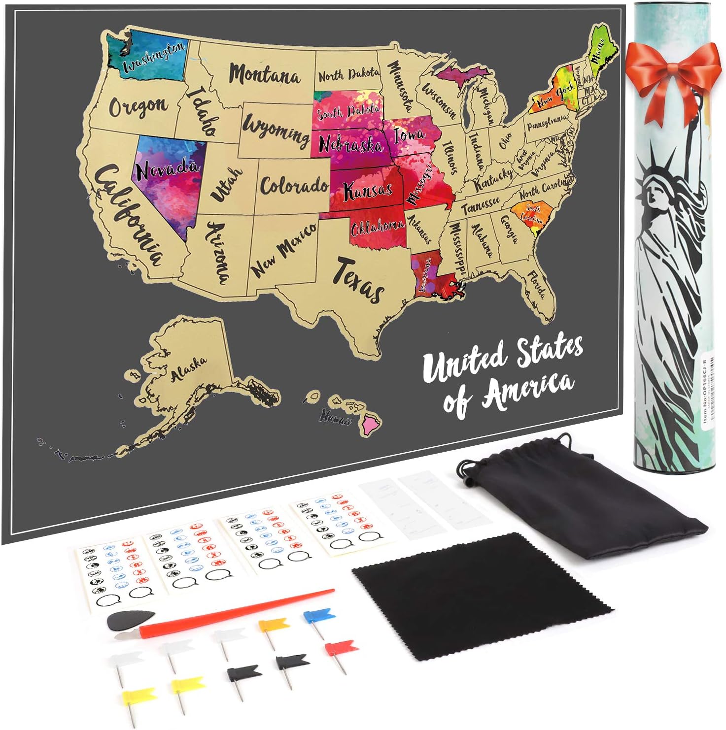 Amazon.com: Scratch Off Map of The United States – US Scratch Off ...