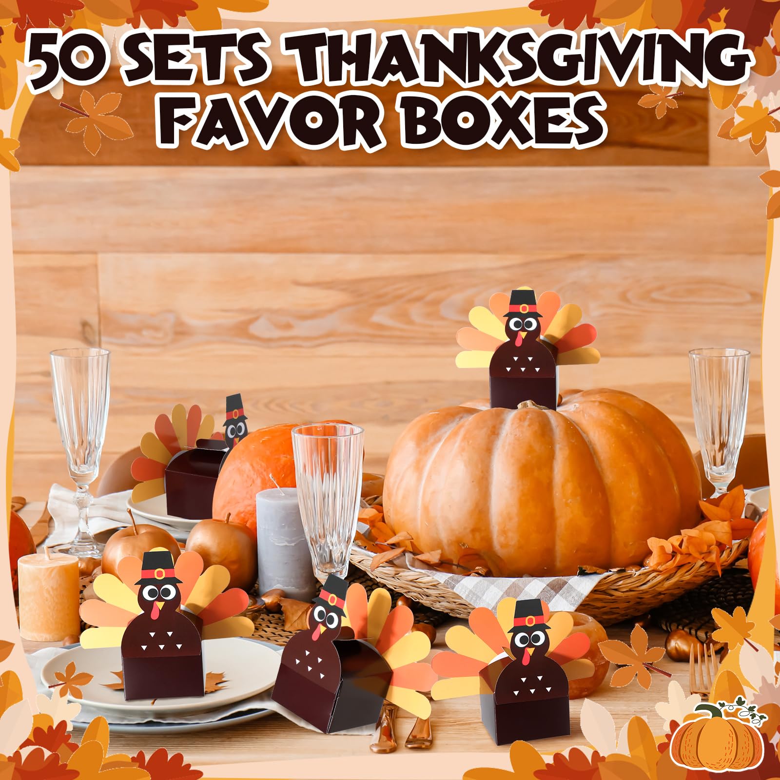 Snapklik.com : Cholemy 50 Pcs 3D Thanksgiving Gift Boxes DIY ...