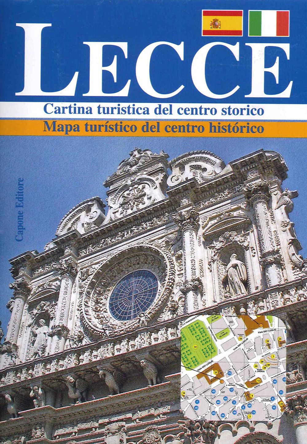 Lecce. Cartina turistica del centro storico-Mapa turístico del centro ...