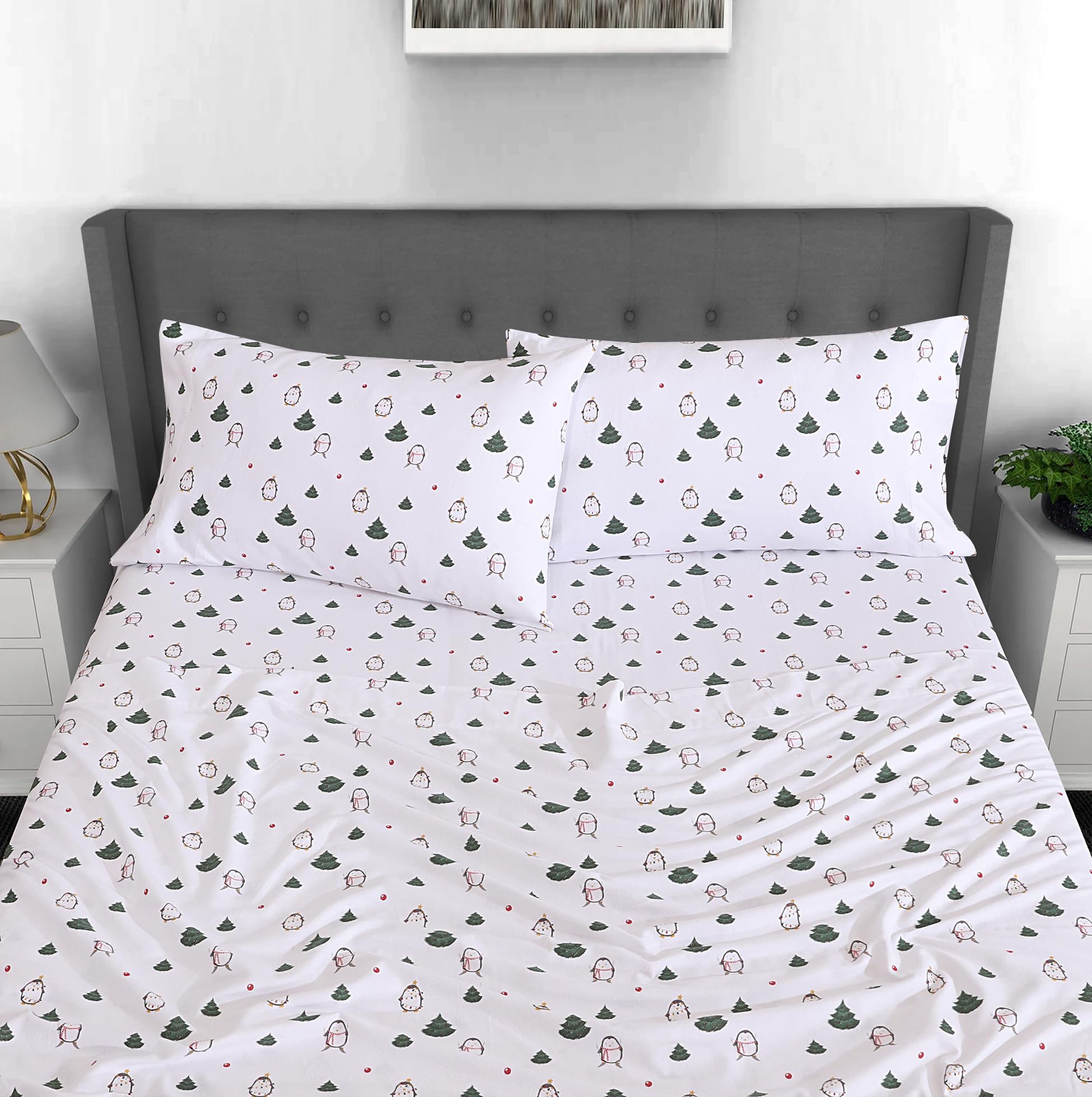 RUVANTI Flannel Sheets Queen Size - 100% Cotton Sheets Comfortable ...
