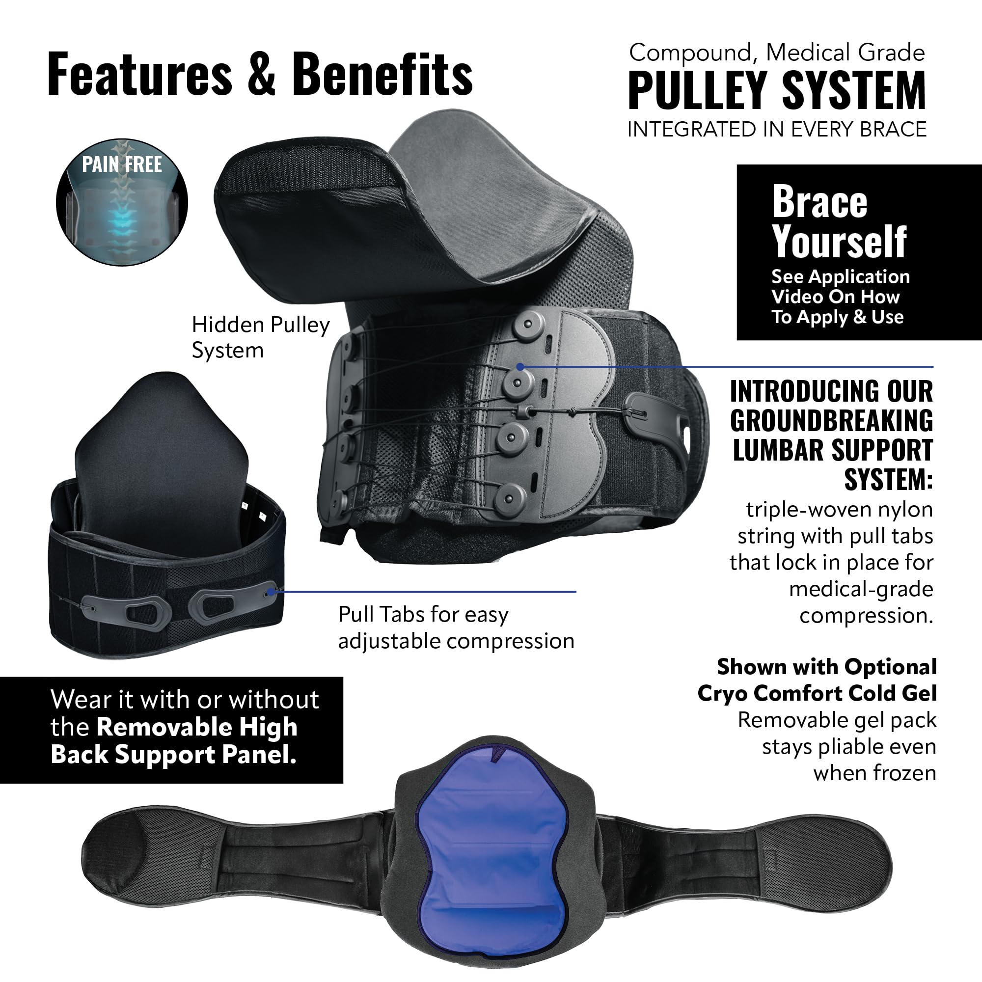 Snapklik.com : CompressRx Universal LSO High Back Brace, Lumbar Support ...