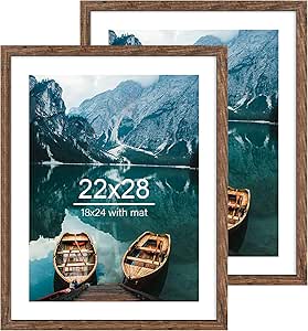 Amazon.com - Hongkee 22x28 Frame Set of 2, Rustic Brown Wood Style ...