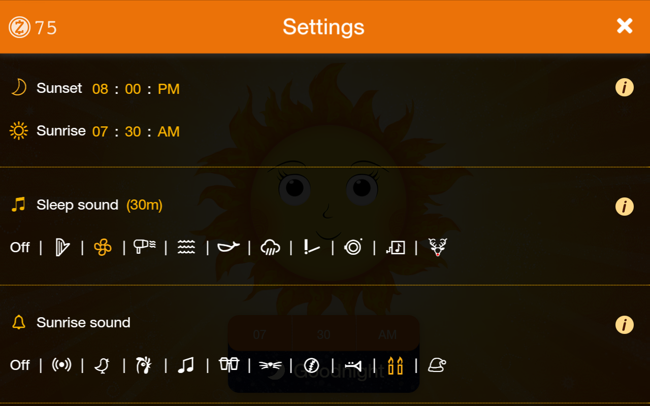 Aplicación Sun to Moon Sleep Clock en Amazon Appstore