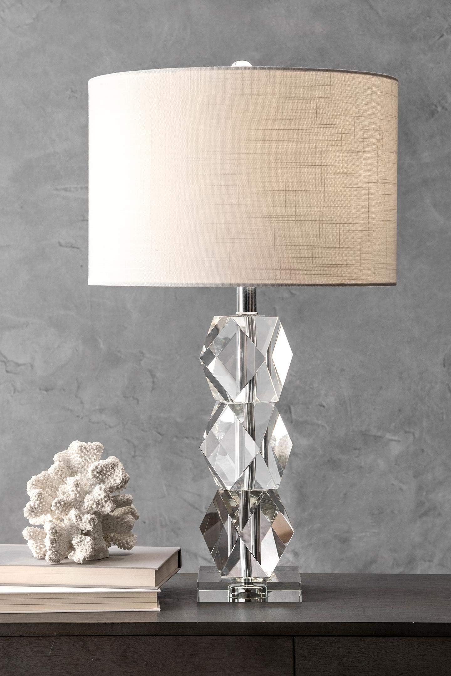 nuLOOM MCT27AA Elizabeth 27" Crystal Table Lamp, One Size, White ...