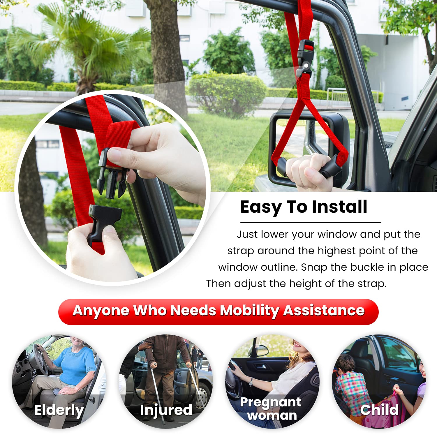 Snapklik.com : E-cowlboy Auto Cane Grab Handle Adjustable Standing Aid ...