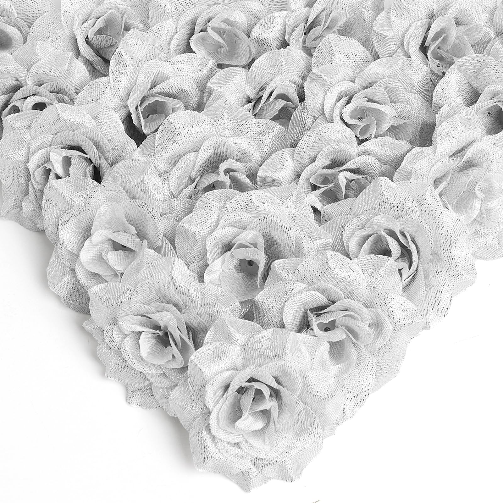 Amazon.com: HAPY SHOP Silver Artificial Flowers 36 Pieces Silver Silk ...