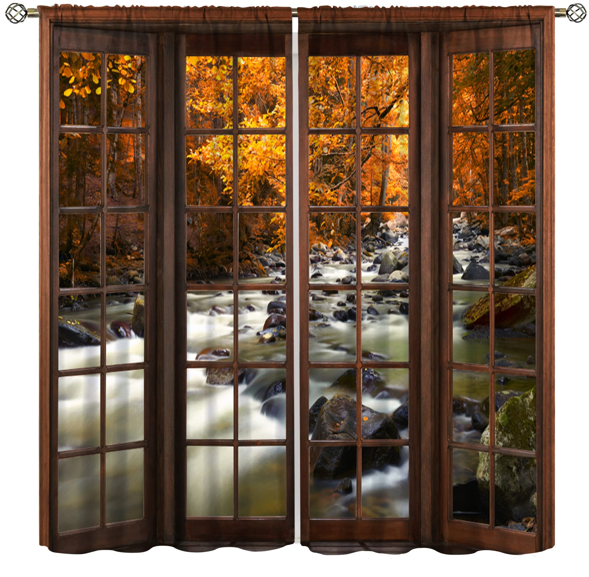 Amazon.com: Landscape Curtains,Nature 3D Scenery View Window Treatments ...