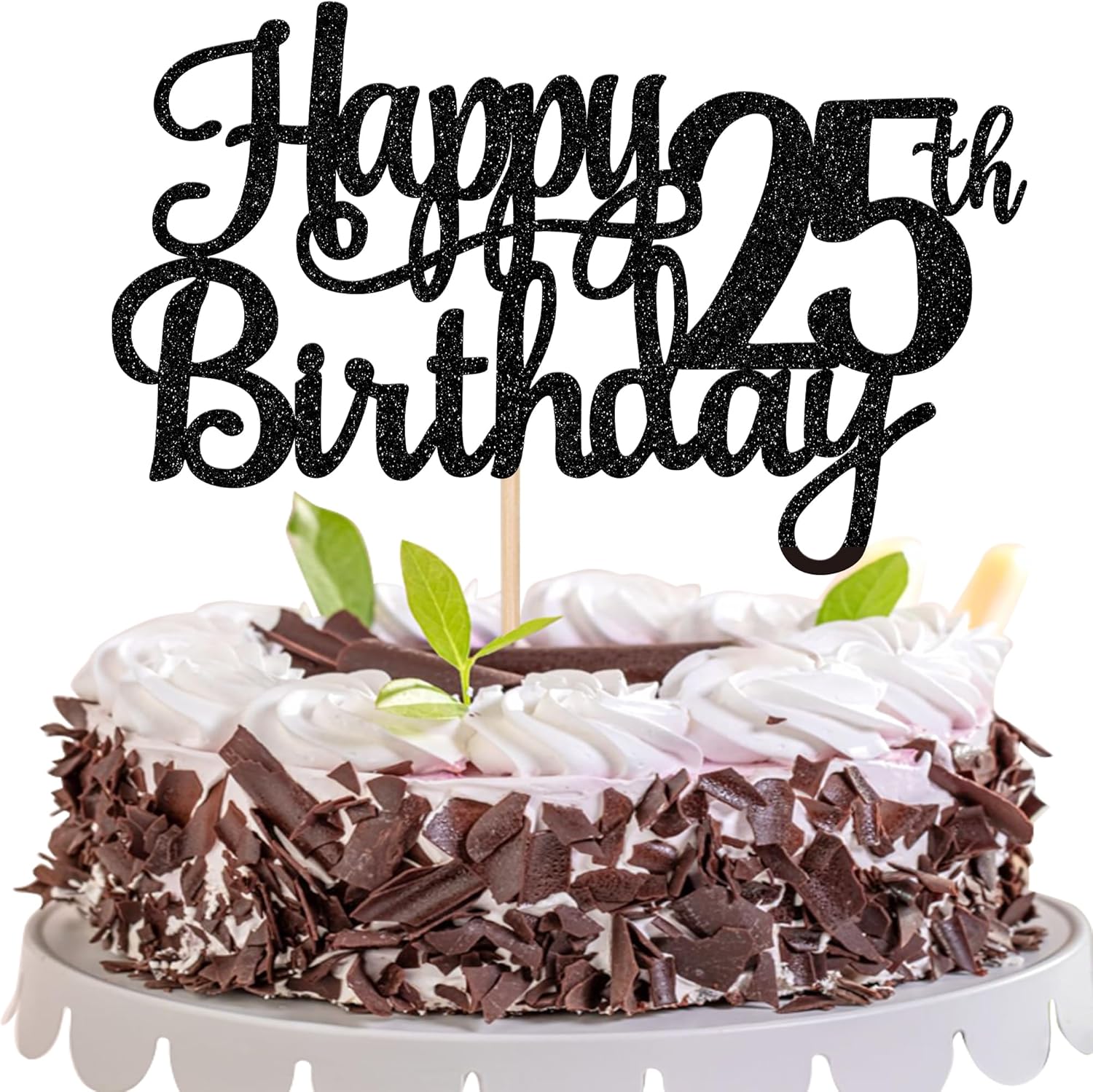 Amazon.com: 1 PCS Happy 25th Birthday Cake Topper Glitter Cheers to 25 ...