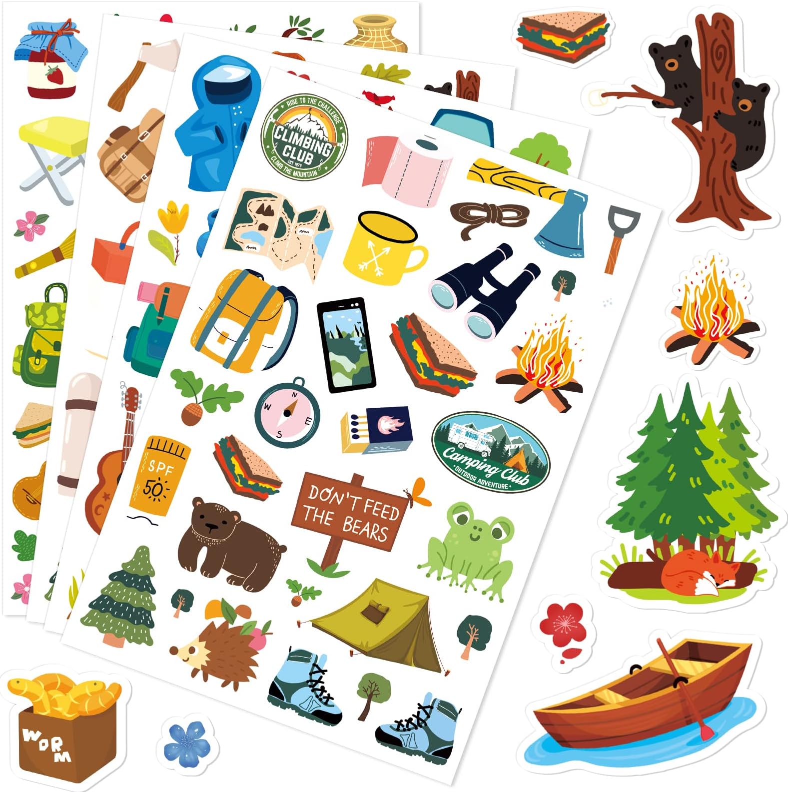 Amazon.com: 512 Pcs Travel Camping Stickers in 16 Sheets Outdoor ...