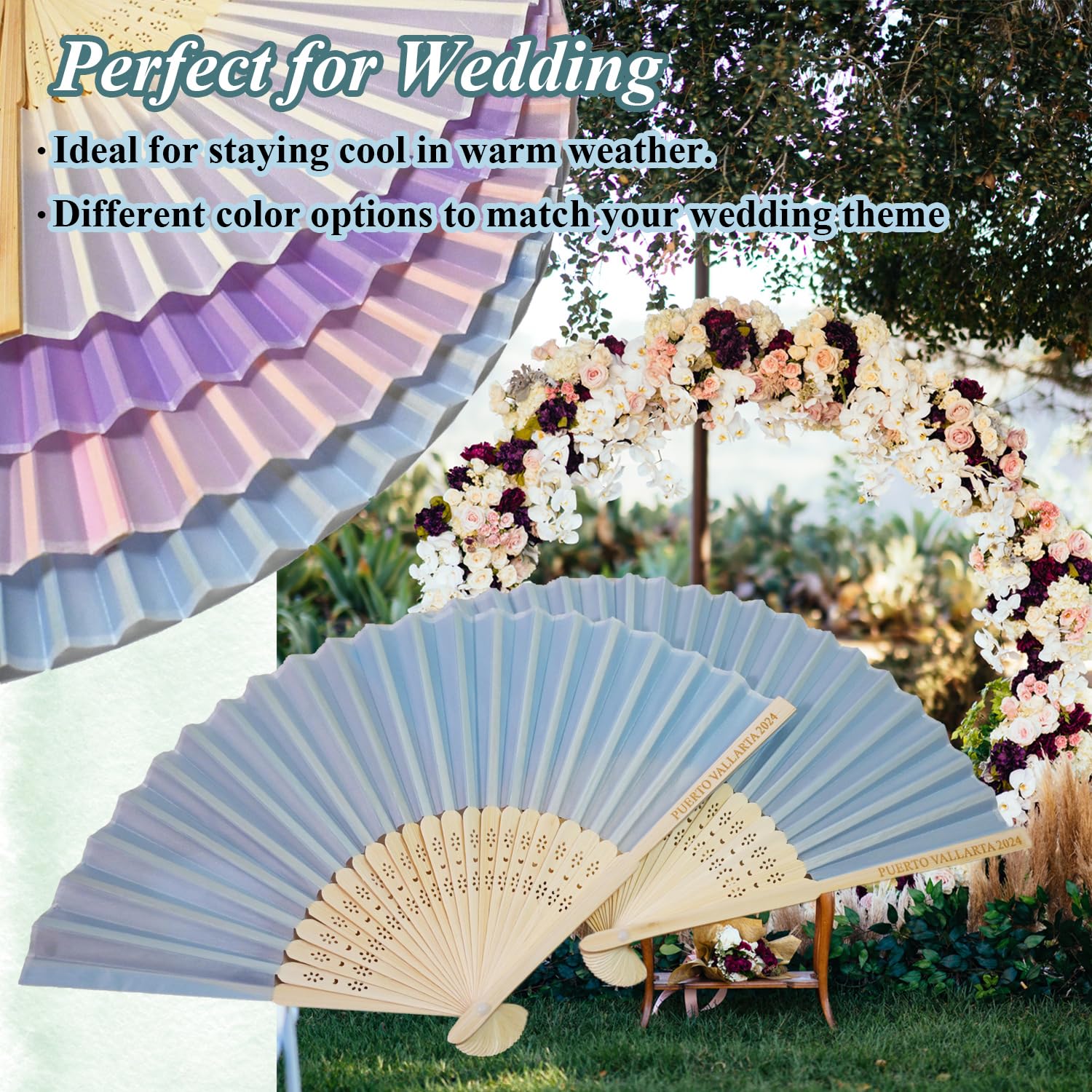 Customozed Blue Hand Fans
