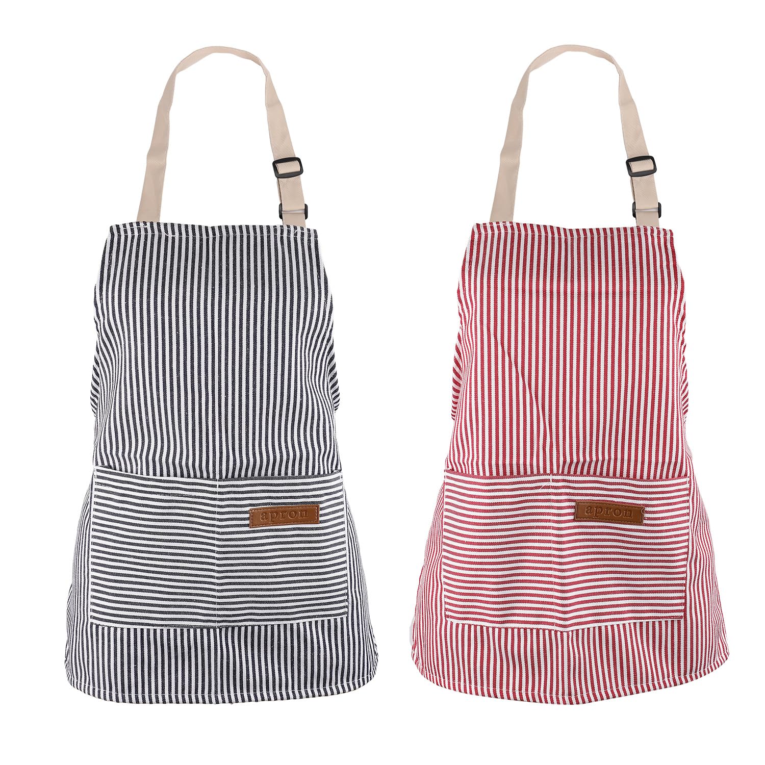 2pcs Kids Aprons, Polyester Cotton Children's Cooking Aprons with 2 ...