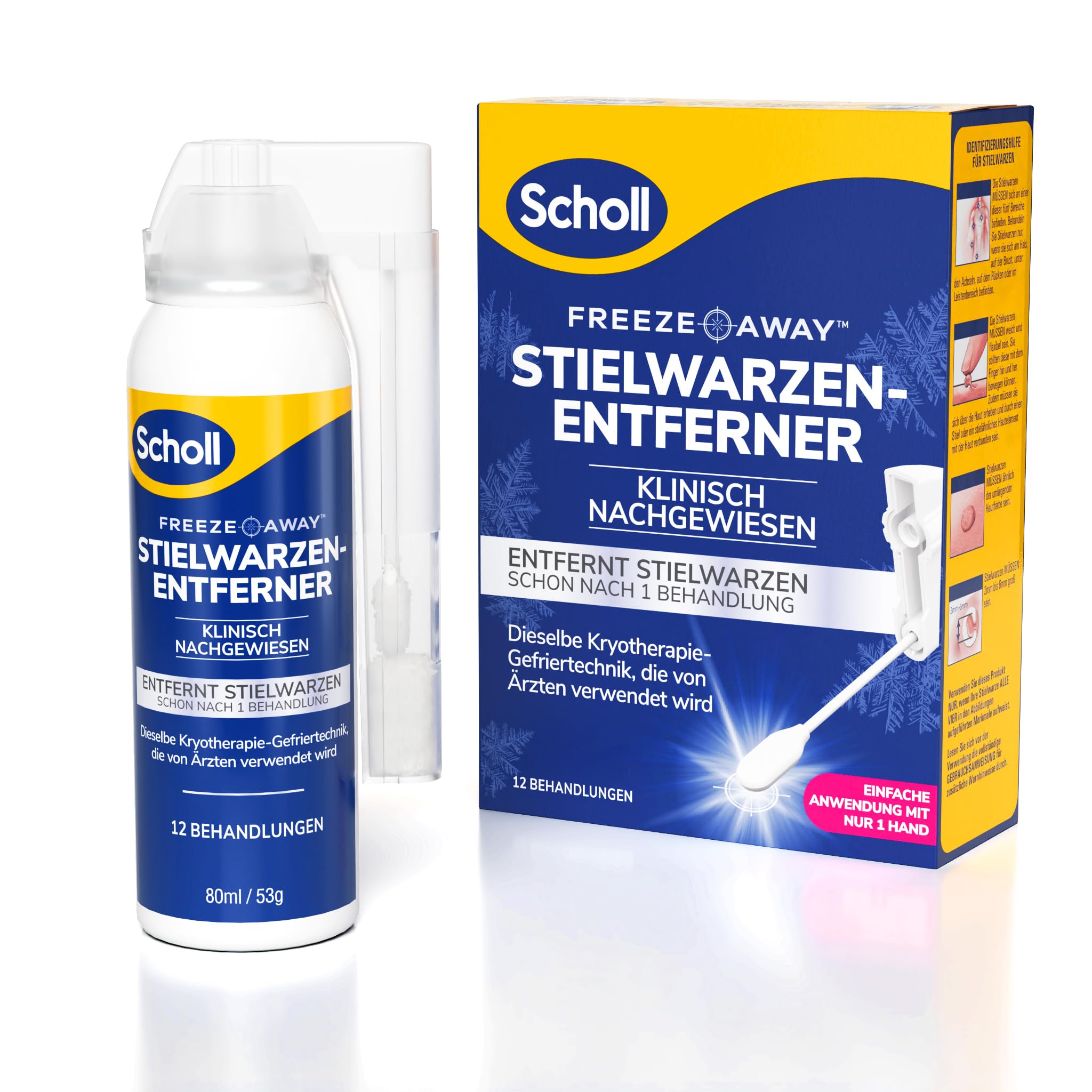 Scholl Freeze Away Stielwarzen-Entferner-Set, entfernt Hautanhängsel in ...