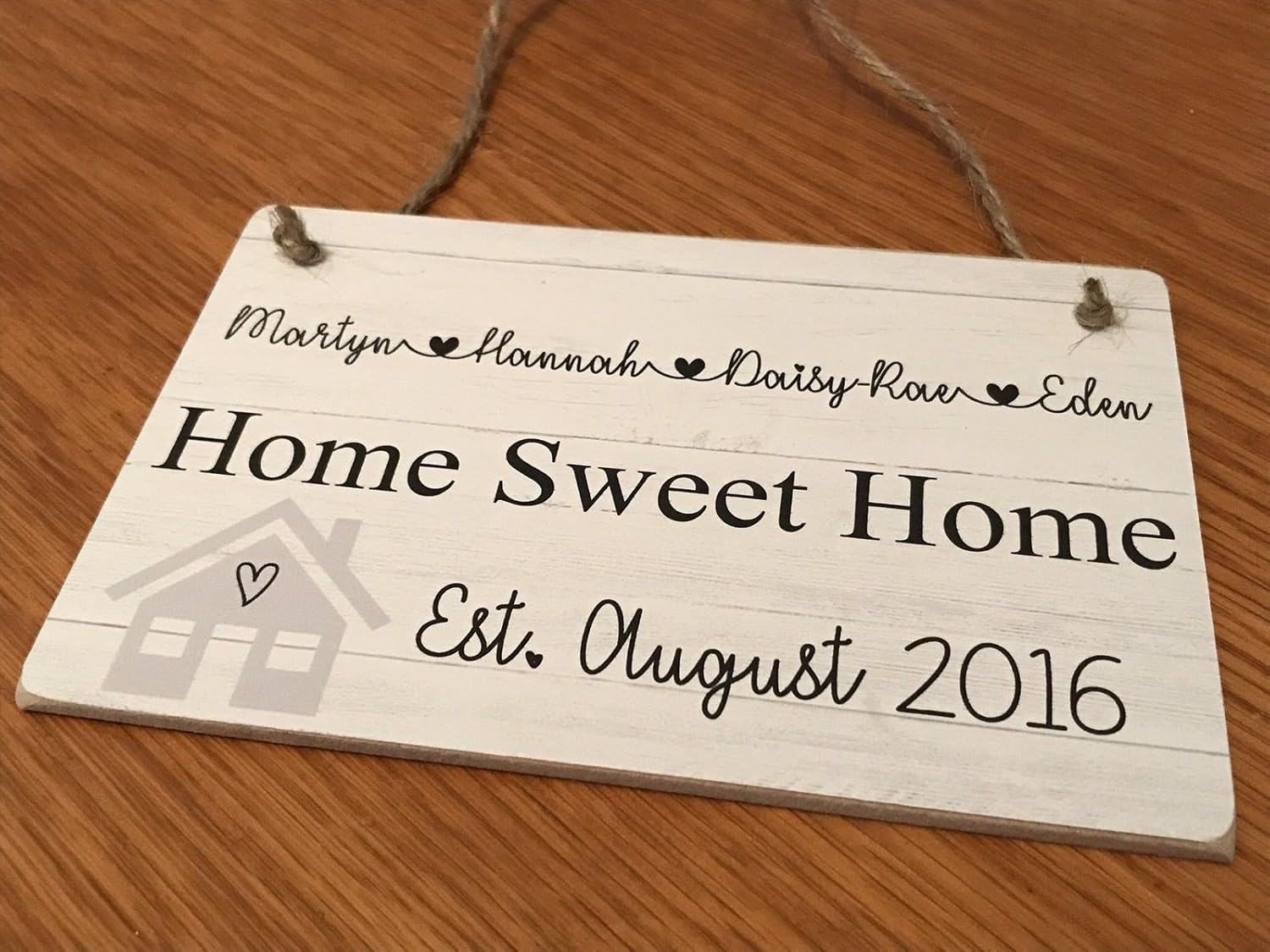 Home Sweet Home Personalised New House Warming Sign Plaque Wooden Gift ...