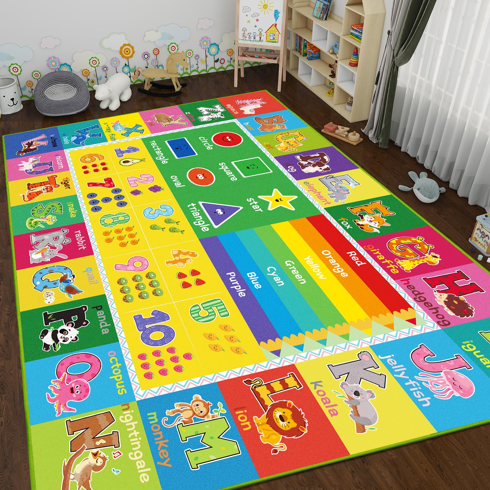 Amazon.com: ABC Carpet, Kids Rugs for Playroom, Educational Play Mat ...